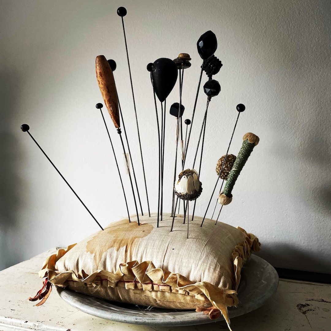 Antique French Victorian Hat Pin Collection With Cushion. - Etsy