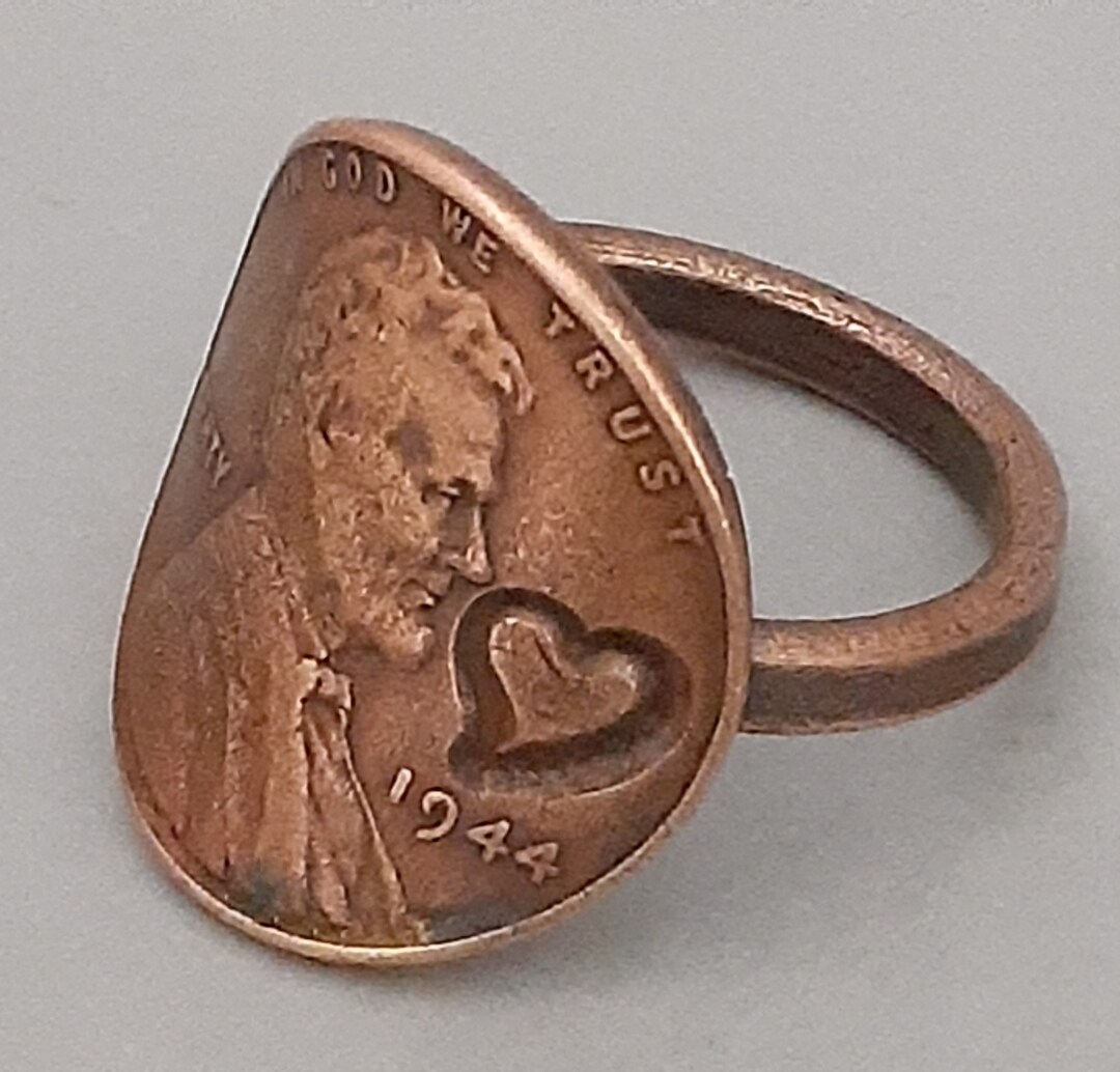 COPPER PENNY HEART Ring, Copper Coin Ring, Promise Ring, Stamped Copper ...