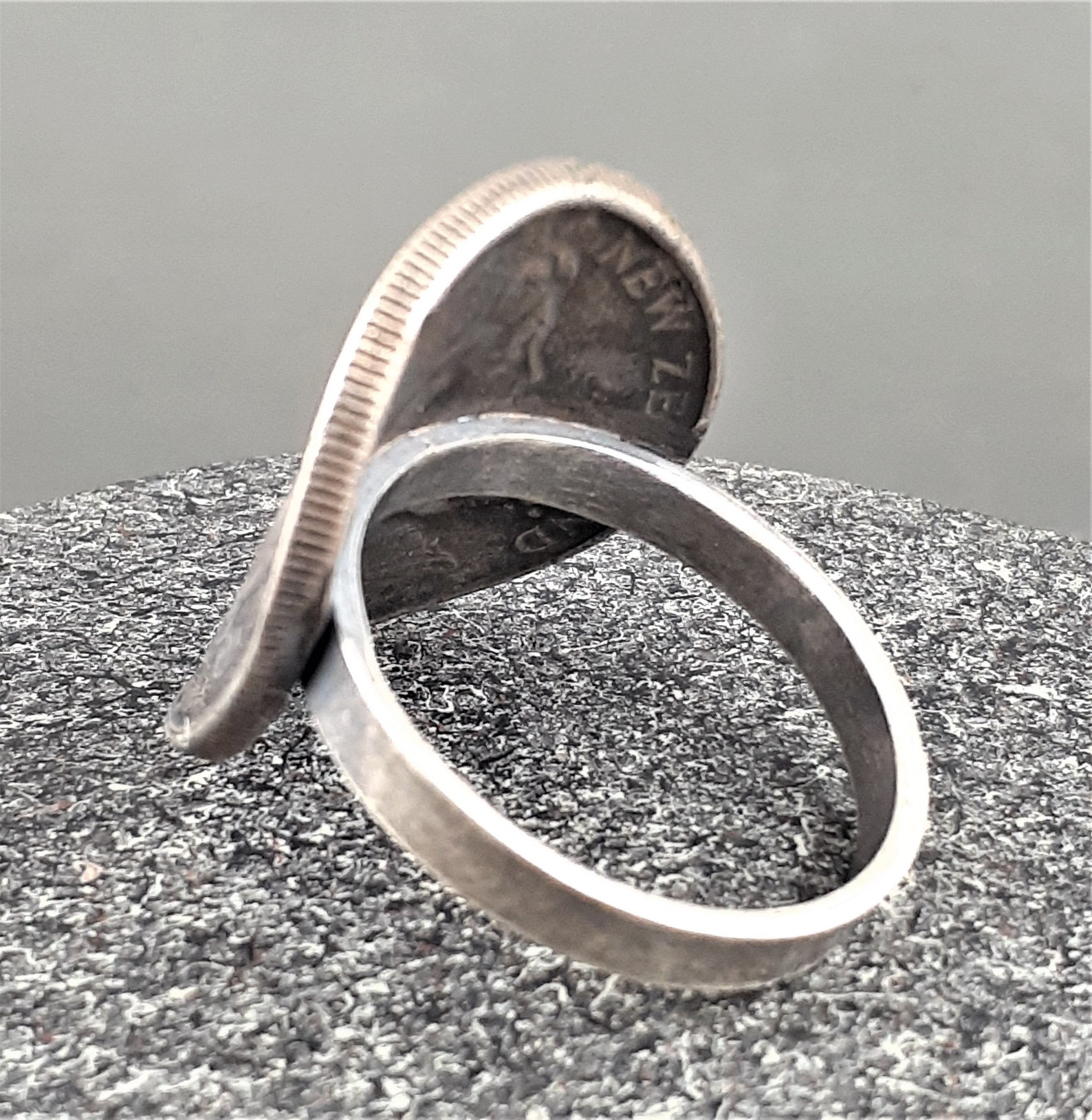 RING, New Zealand, Maori or Koruru 10 Cent Coin, Handmade Coin Rings ...