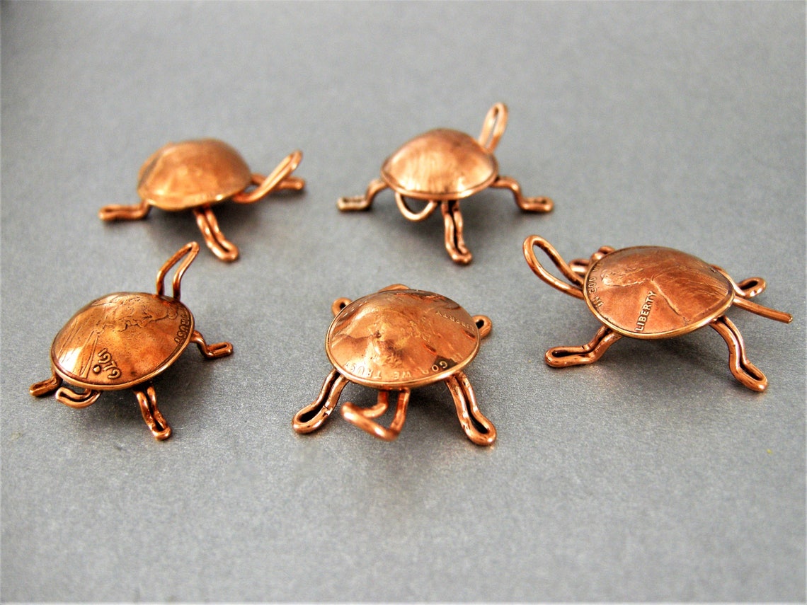 TURTLE, COPPER MINIATURE, Handmade, Copper Penny Turtle Sculpture, One ...
