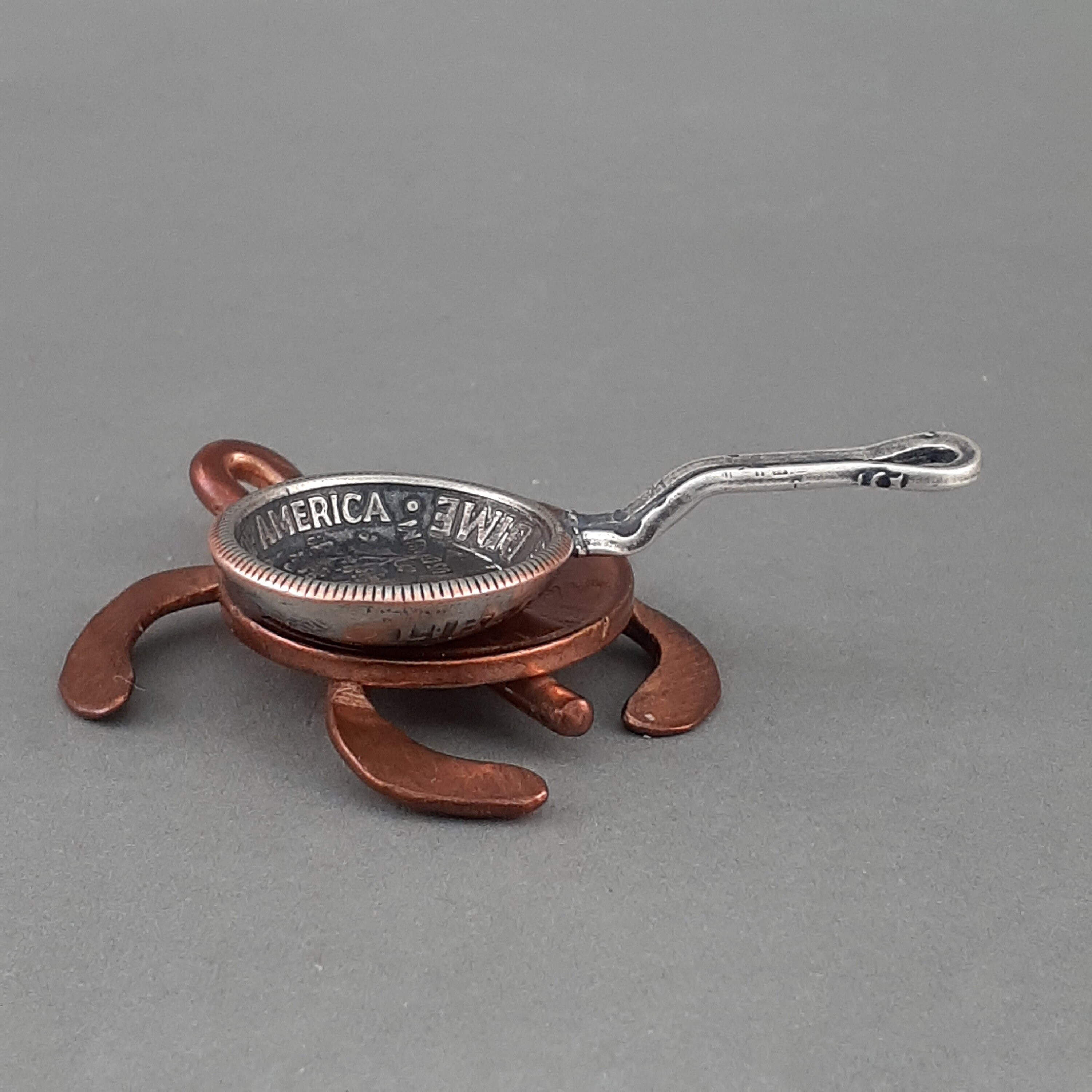 MINIATURE FRYING PAN Handmade Dime-N-Frying Pan | Etsy