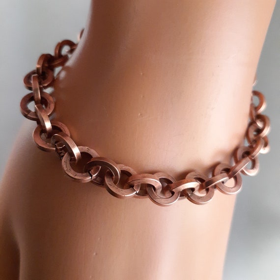 BRACELET SOLID COPPER Handmade Copper Bracelets Link Copper Bracelets Anniversary Bracelet Copper Jewelry Copper Chain Link Bracelets Etsy