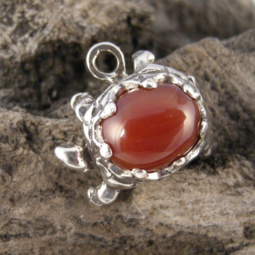 PENDANT TURTLE, CHARM, Sterling Silver Pendant, 17 X 14 Mm Wide Deep ...