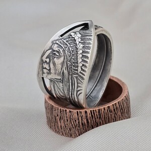 RING, INDIAN CHIEF, Headdress, Native Portrait, Vintage, Spoon Ring ...