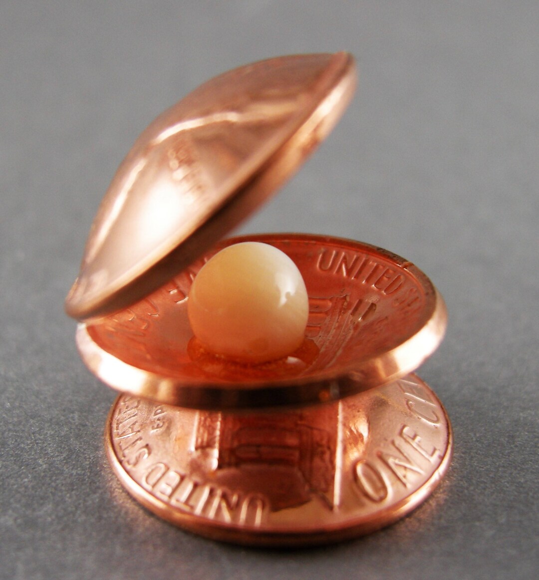 COPPER SCULPTURE, Pearl,copper Miniatures,handmade Oyster Sculpture ...
