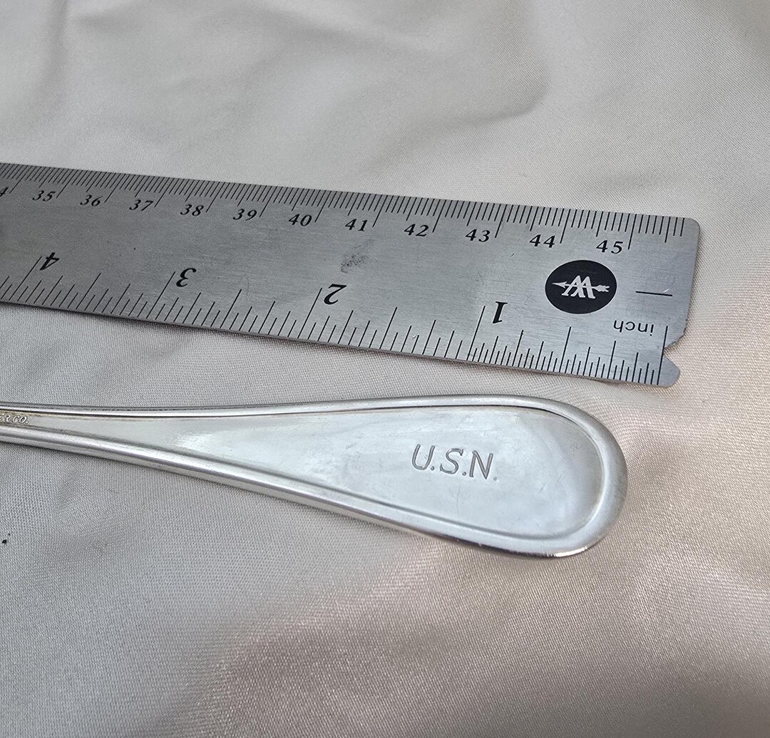NAVY SPOON, United States Navy Silver Plate Spoon, Shipmates Remember U ...