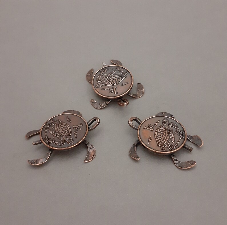 TURTLE MINIATURE Sea Turtle Copper Coin With 24 Inch Chain - Etsy