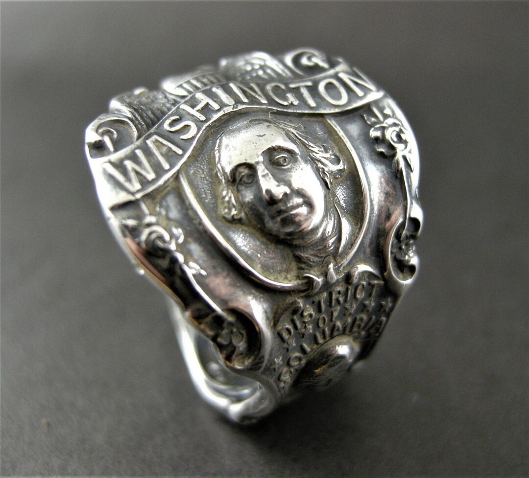 RING, WASHINGTON D. C., Ring of Remembrance, Heavily Detailed, Handmade ...