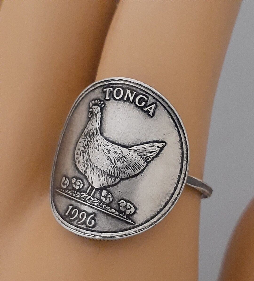 COIN RING, Tonga Coin, Mixed Metal Rings, Handmade Rings, Mother Hen ...