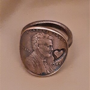 COPPER PENNY HEART Ring, Copper Coin Ring, Promise Ring, Stamped Copper ...