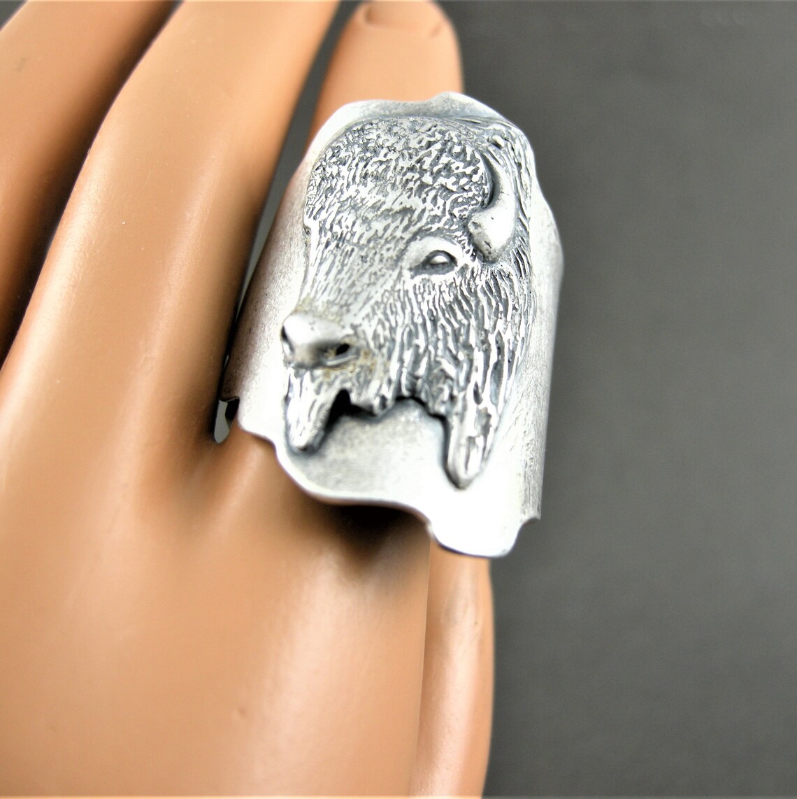 STERLING Silver BUFFALO RING Ooak Handmade American Bison - Etsy