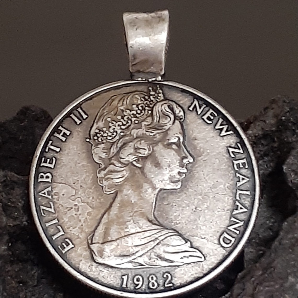 Pendant, New Zealand, Maori or Koruru 10 Cent Coin, Handmade Coin ...