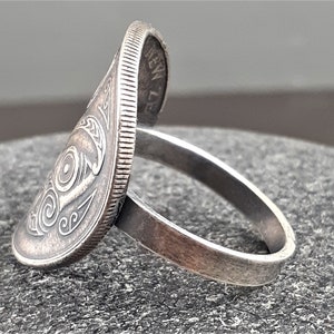 RING, New Zealand, Maori or Koruru 10 Cent Coin, Handmade Coin Rings ...