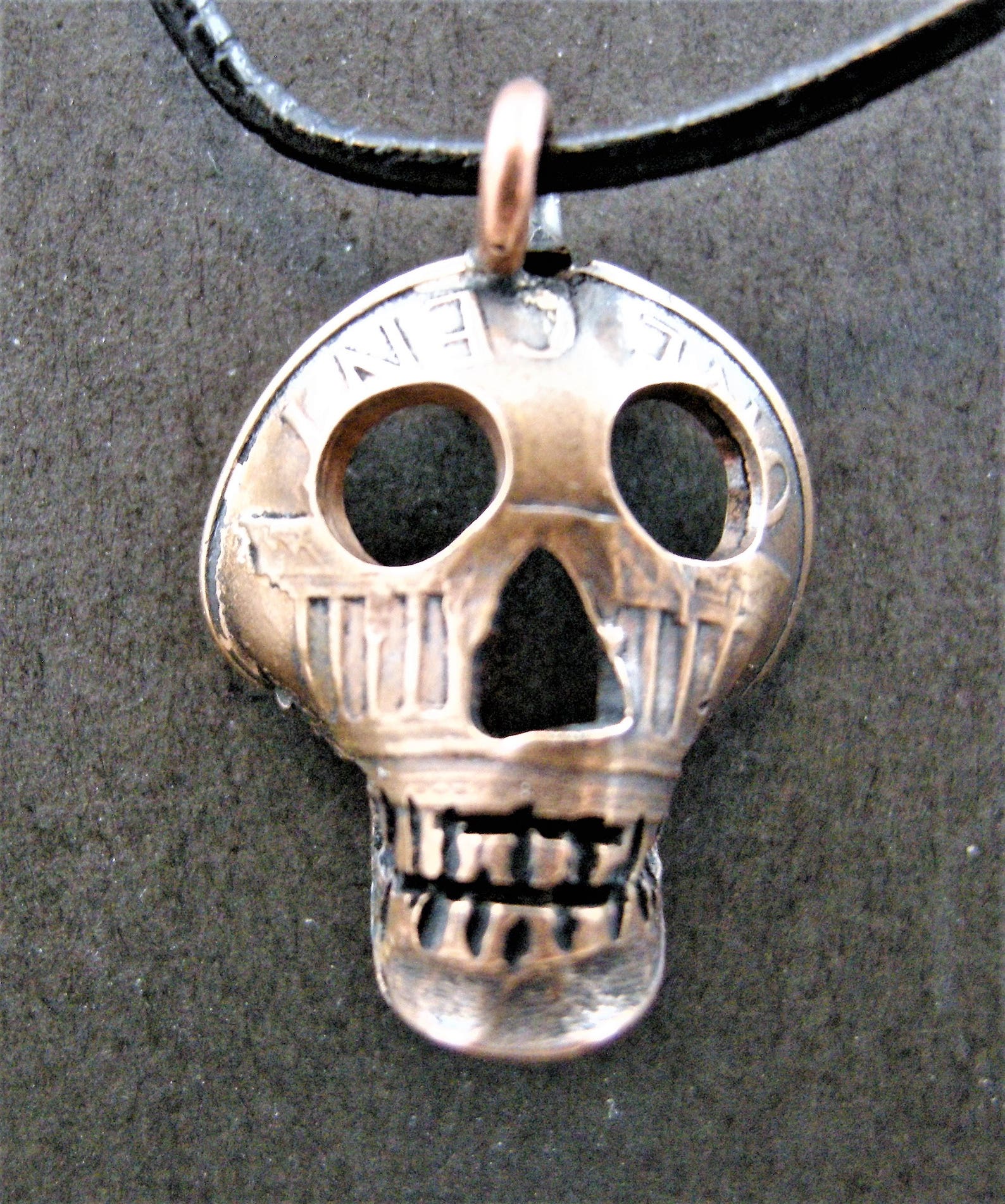 COPPER PENNY SKULL Pendant Charm Sculpture Ooak penny - Etsy
