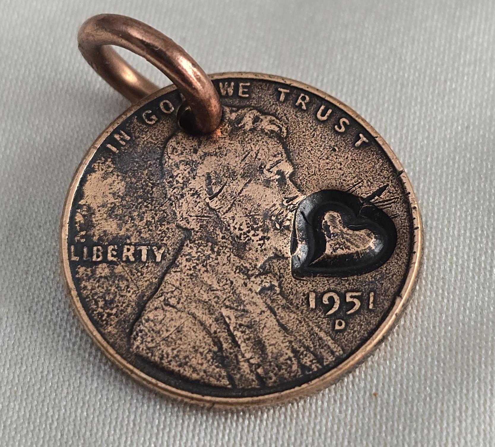 STAMPED PENNY PENDANT, Memorabilia, Coin Collectables, Stamped, Charm ...