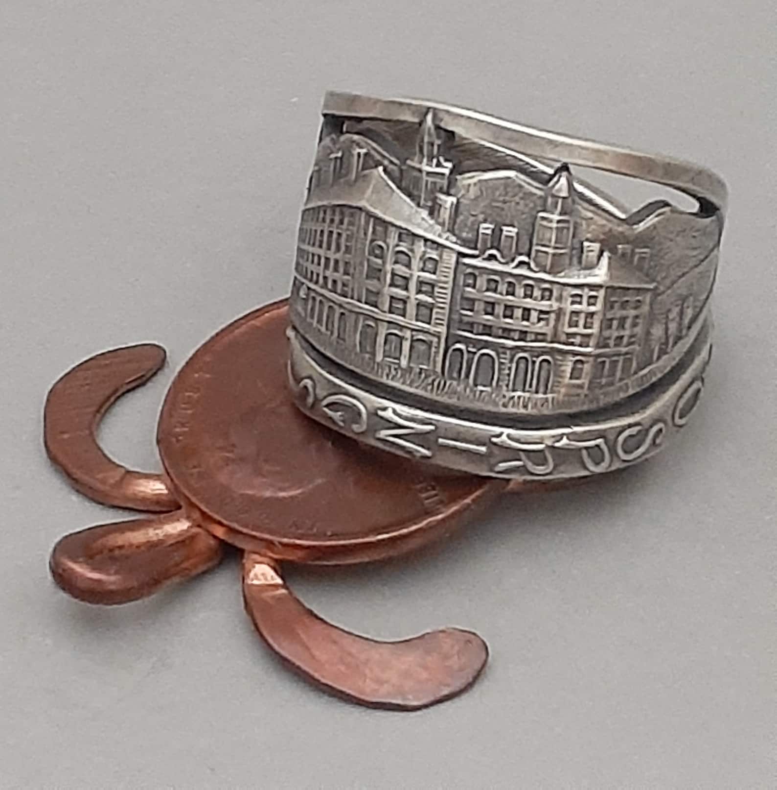 RING, STERLING SILVER, Antler Hotel Ring, Thumb Ring, Friendship Ring ...