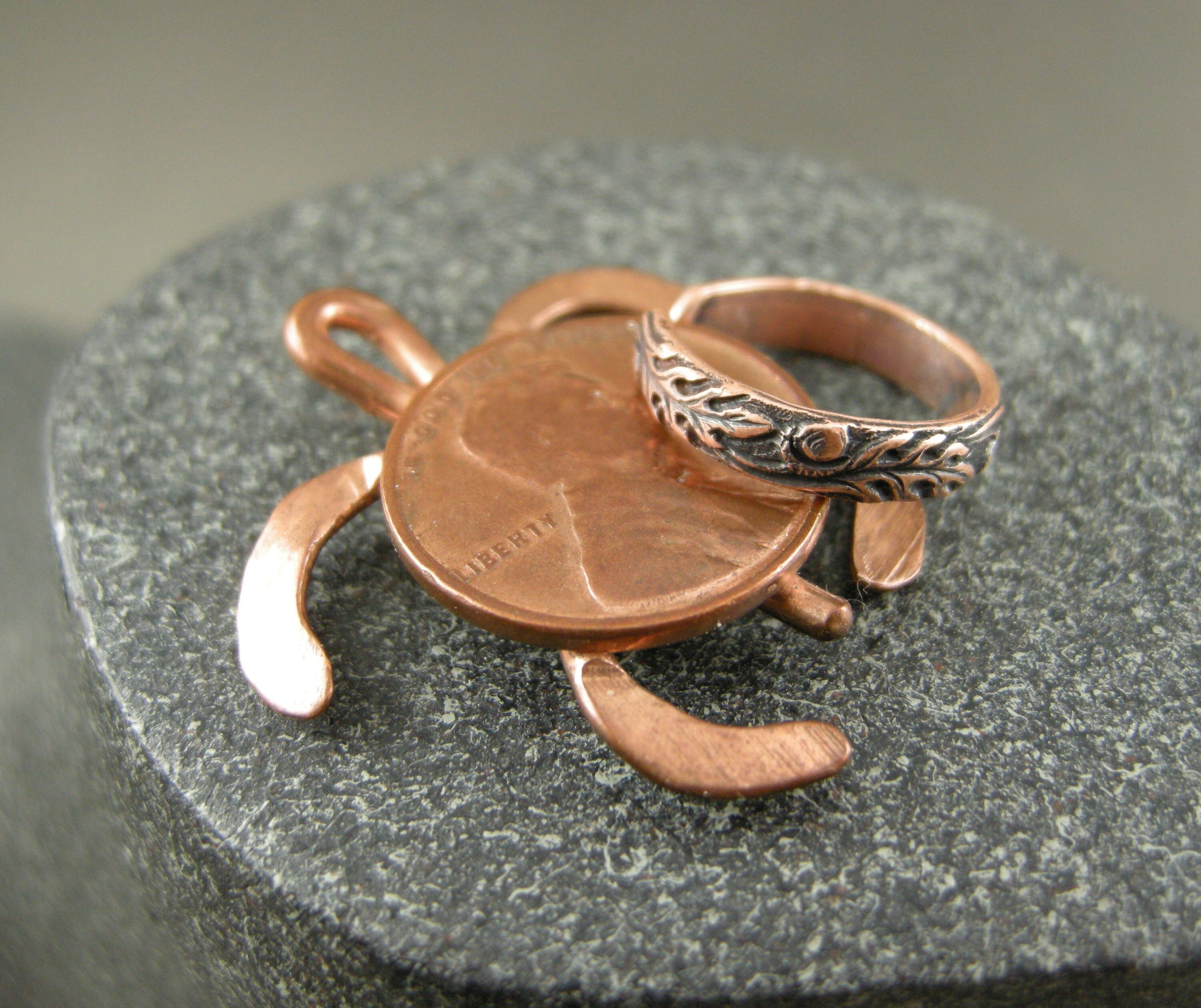 TOE RING COPPER Acorns and Oak Leaves Handmade Antiqued | Etsy