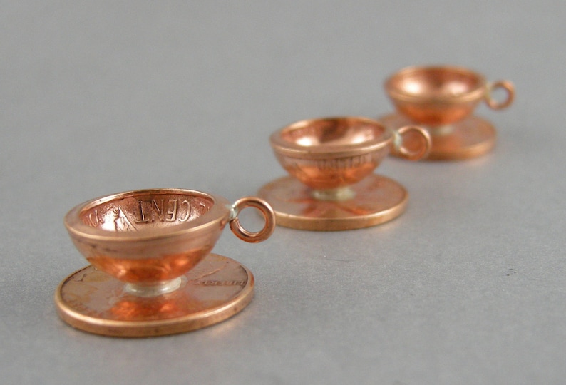 MINIATURE TEA CUP with Saucer Handmade Penny For Your | Etsy