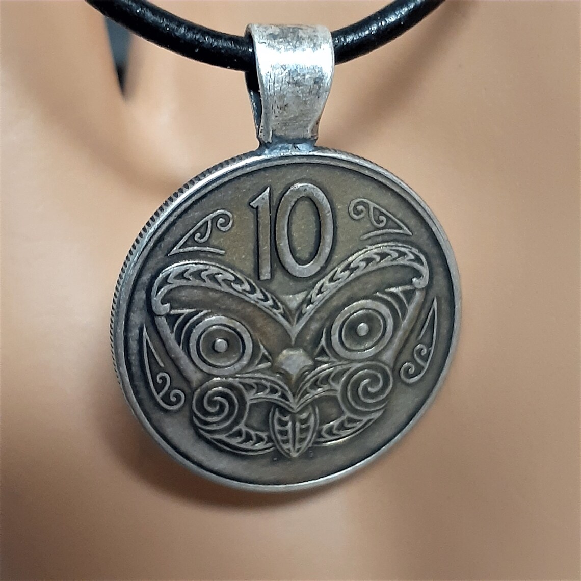 Pendant, New Zealand, Maori or Koruru 10 Cent Coin, Handmade Coin ...
