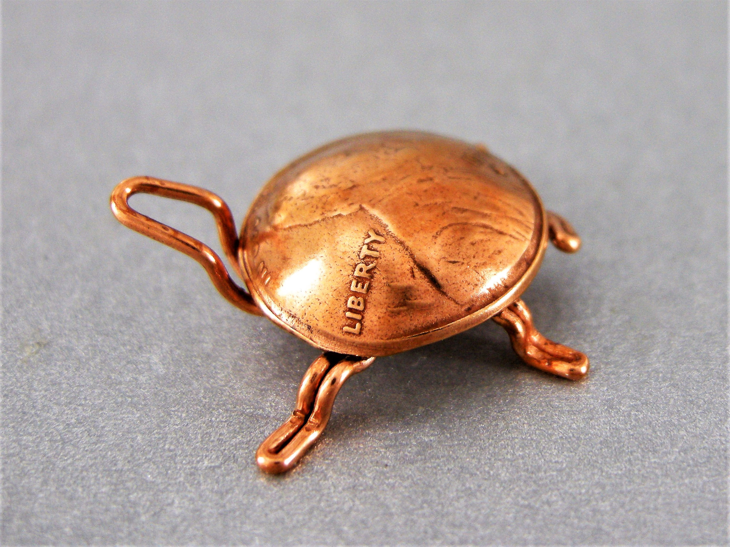 TURTLE, COPPER MINIATURE, Handmade, Copper Penny Turtle Sculpture, One ...
