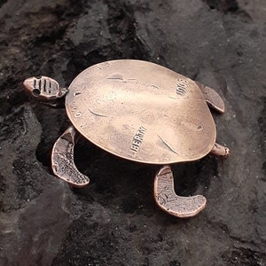 SEA TURTLE, MINIATURE Handmade, Copper Penny Sea Turtle, Sculpture ...