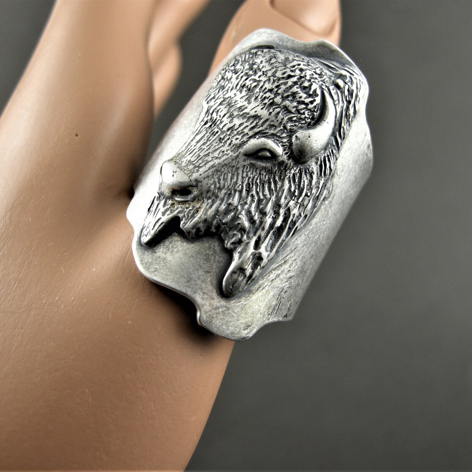 STERLING Silver BUFFALO RING Ooak Handmade American Bison - Etsy