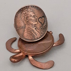 COPPER PENNY HEART Ring, Copper Coin Ring, Promise Ring, Stamped Copper ...