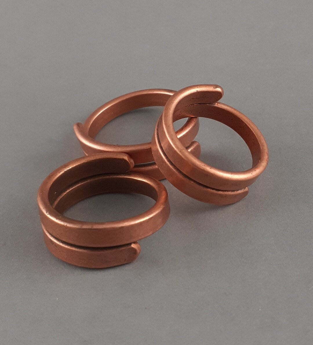 COPPER RING, AJUSTABLE, Pure Copper Handmade Jewelry, Satin Finish Ring ...