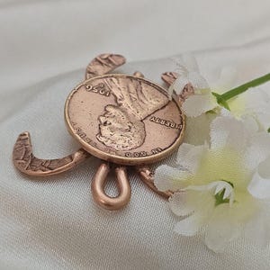 PENDANT SEA TURTLE, Handmade, Copper Penny Sea Turtle, Turtle Sculpture ...