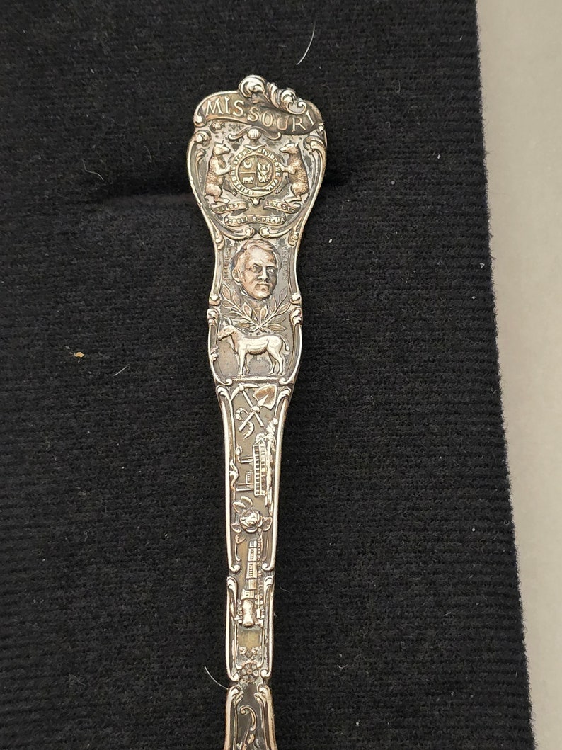 RARE SOUVENIR Antique Spoon, Sterling Silver, Vintage Silver, MISSOURI ...
