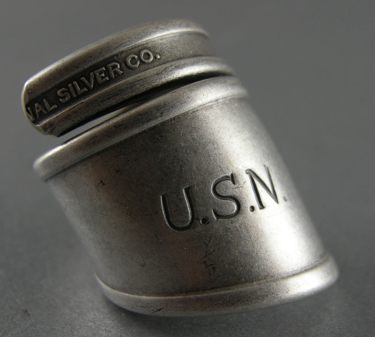 RING, NAVY SPOON, Handmade From United States Navy Silver Plate Spoon ...