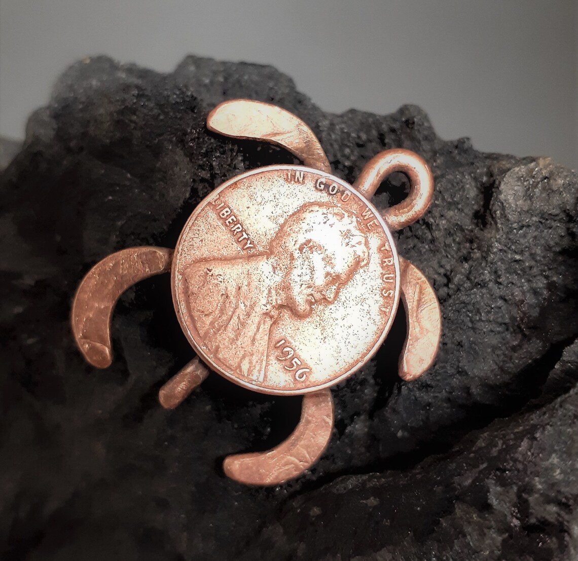 PENDANT SEA TURTLE, Handmade, Copper Penny Sea Turtle, Turtle Sculpture ...
