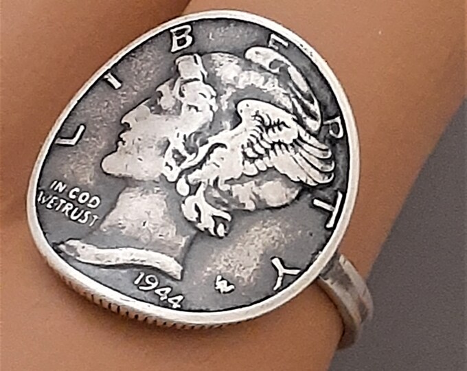 RING MERCURY DIME Silver Dime Coin Ring Handmade Silver - Etsy