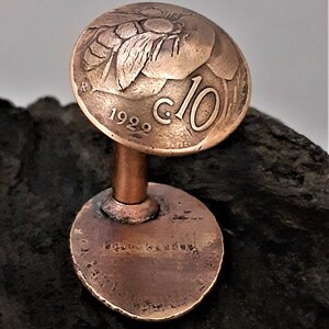 MUSHROOM, HONEY BEE, Italy 10 Centesimi Honey Bee Coin, Copper ...