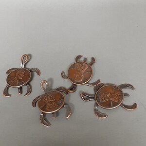 PENDANT SEA TURTLE, Handmade, Copper Penny Sea Turtle, Turtle Sculpture ...