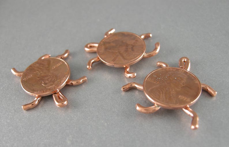Copper Penny Flattened Turtle Sculpture Penny Creations made | Etsy
