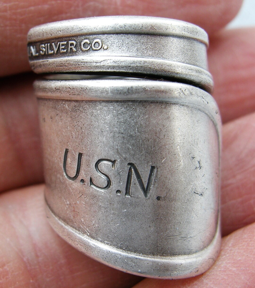 RING, NAVY SPOON, Handmade From United States Navy Silver Plate Spoon ...