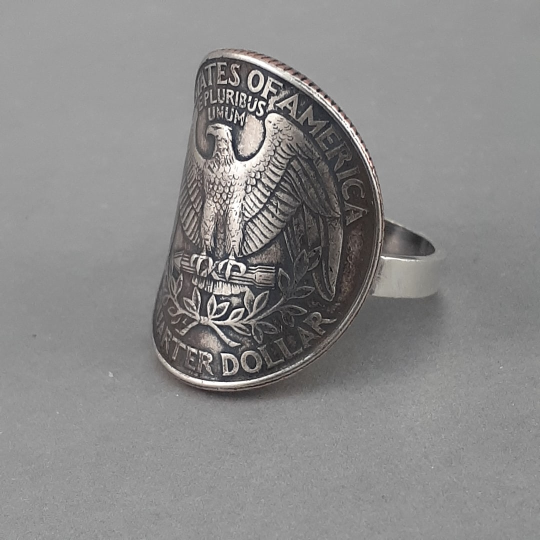 RING, STANDING EAGLE, Handmade Rings, Authentic Quarter Ring,mixed ...