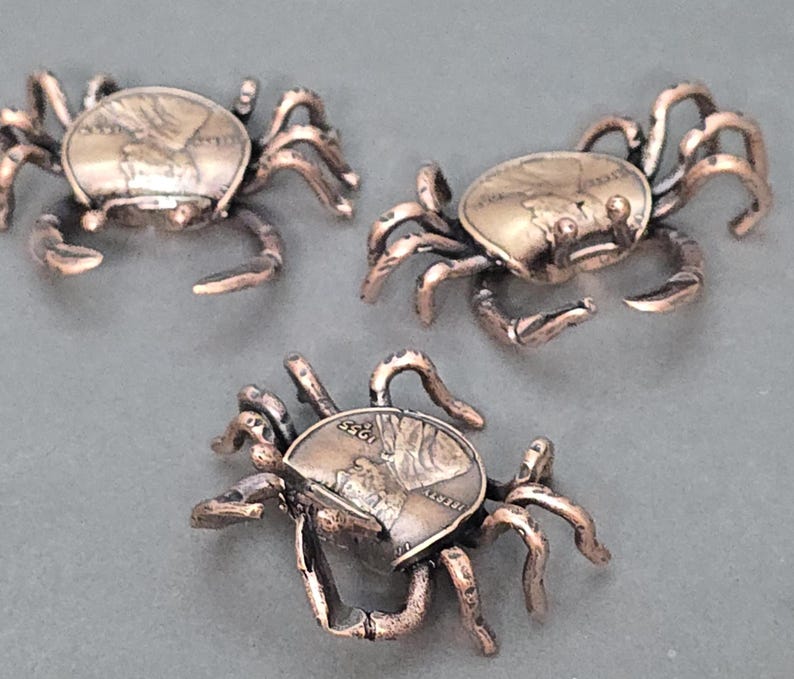 Handmade, Copper Penny, Crab Sculpture: Beach Decor Gift - Etsy