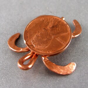 PENDANT SEA TURTLE, Handmade, Copper Penny Sea Turtle, Turtle Sculpture ...