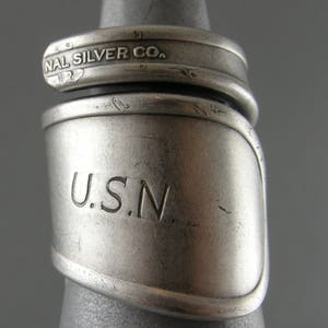 RING, NAVY SPOON, Handmade From United States Navy Silver Plate Spoon ...