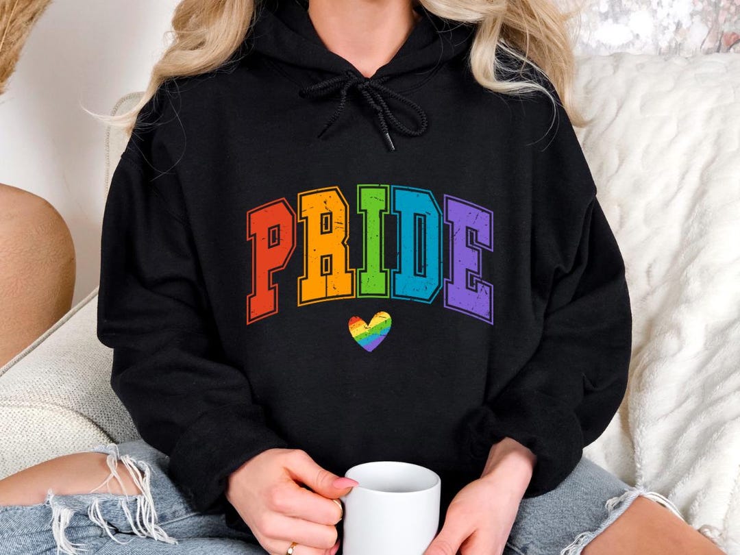 Pride Hoodie, LGBTQ Hoodie, Lgbt Friendly Hoodie, LGBT Support Hoodie, Rainbow Hoodie, Love LGBT ...