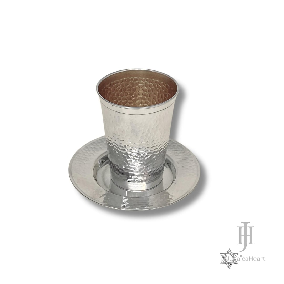 Silver Shabbat Wine Goblet • Modern Judaica Art From Israel • Jewish ...