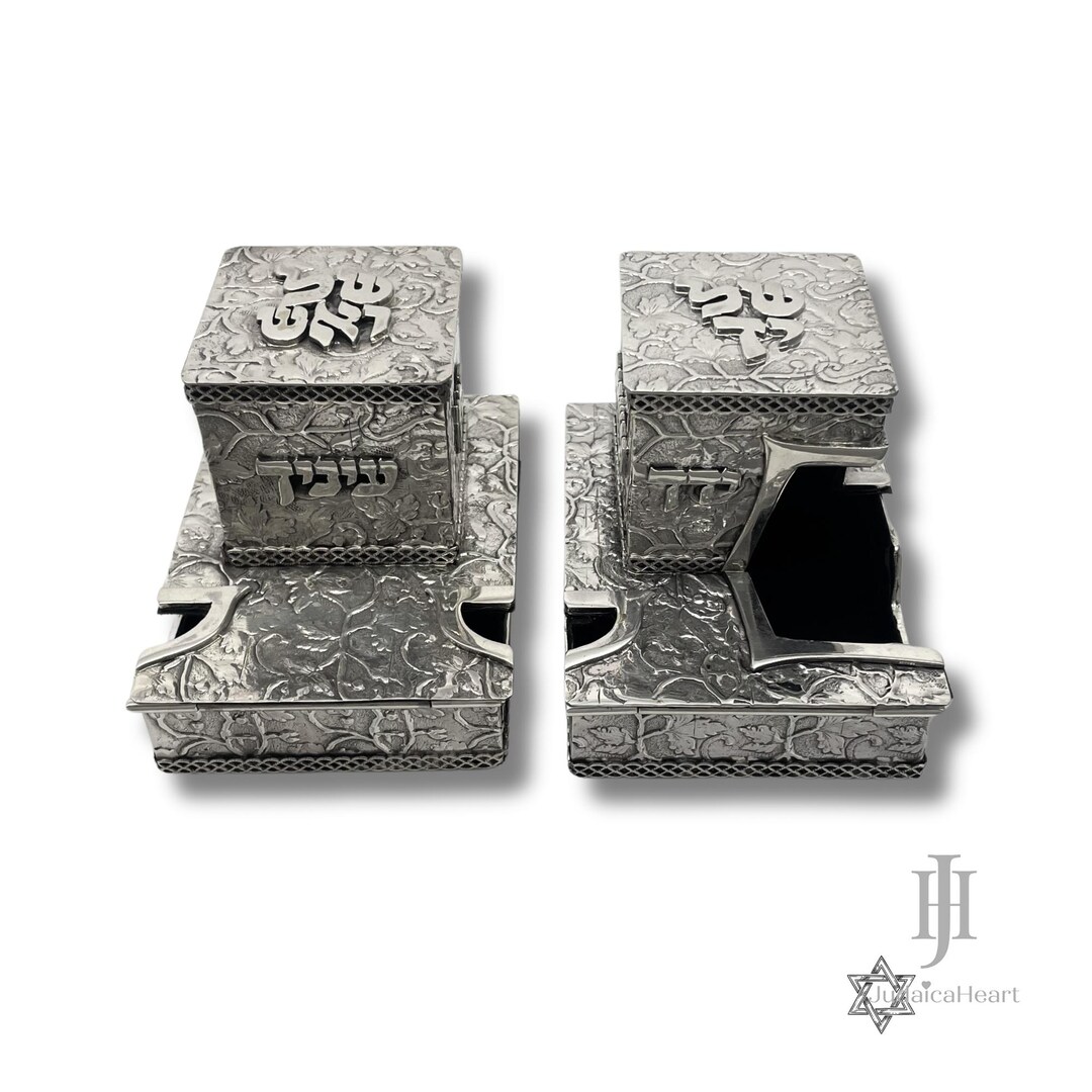 925 Silver Tefillin Case - Bar Mitzvah Gift From Israel - Yad and Rosh ...