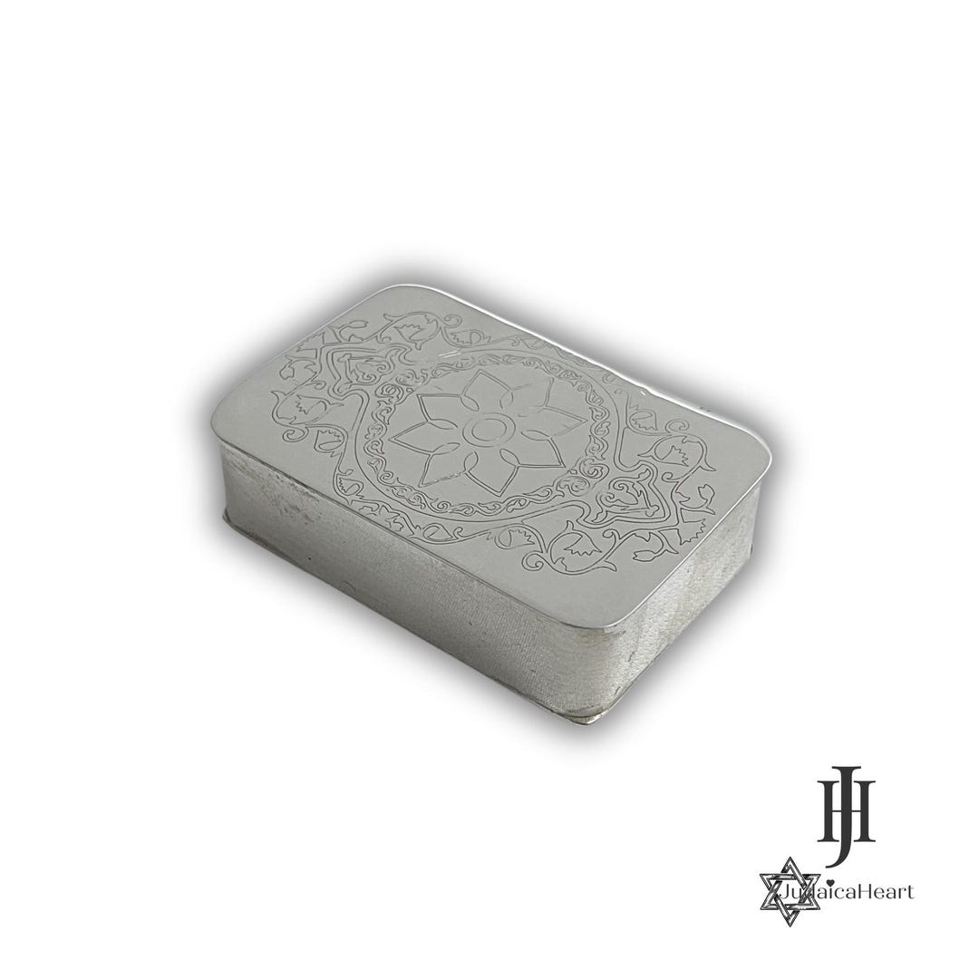 Silver Judaica Snuff Box - Handmade Shabbat Tobacco Box - Perfect ...
