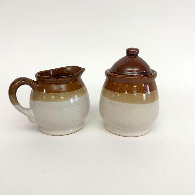 Vintage Sugar and Creamer Set | Rustic Stoneware Kitchenware ...