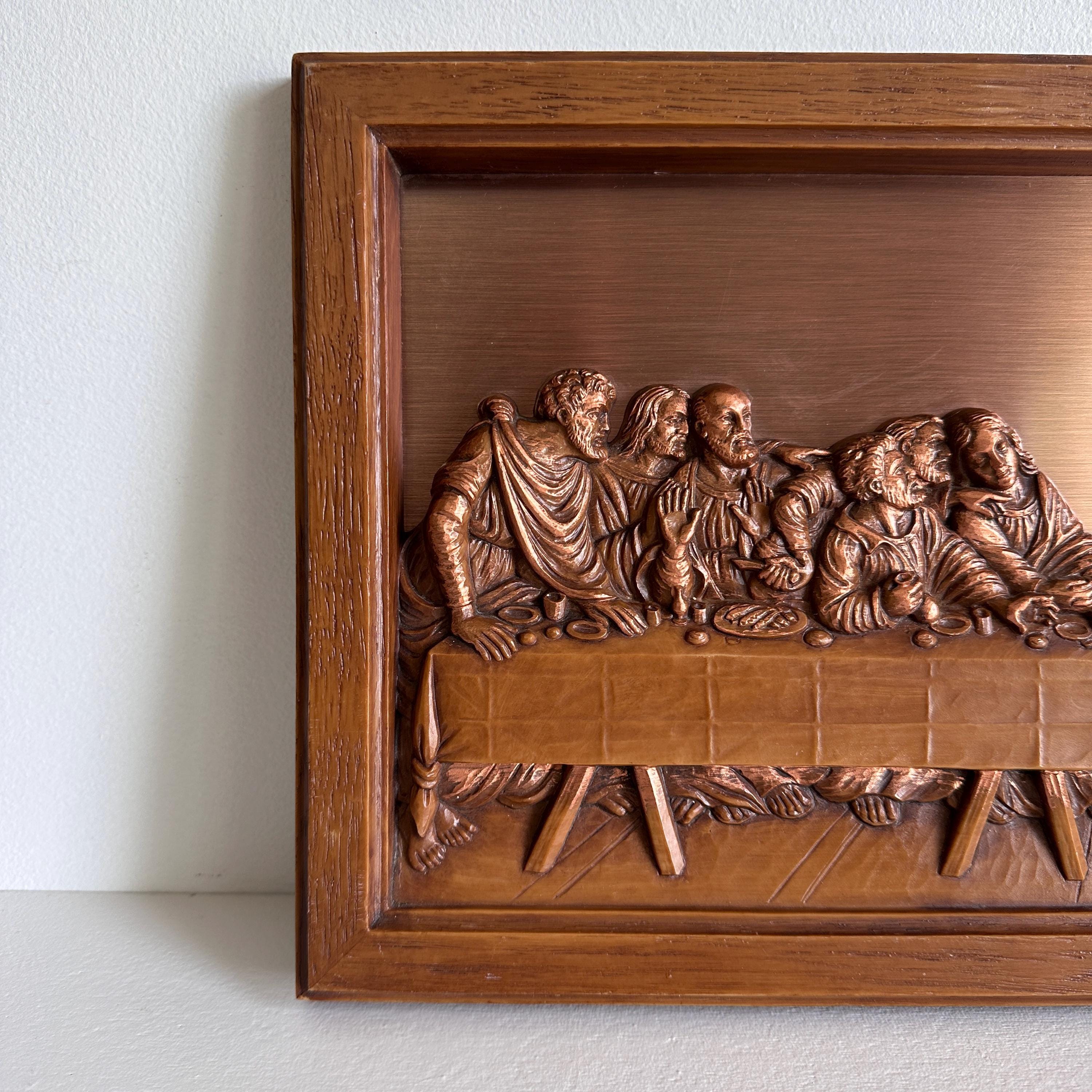 Vintage Coppercraft Guild "the Last Supper" Wall Plaque | Framed Copper ...