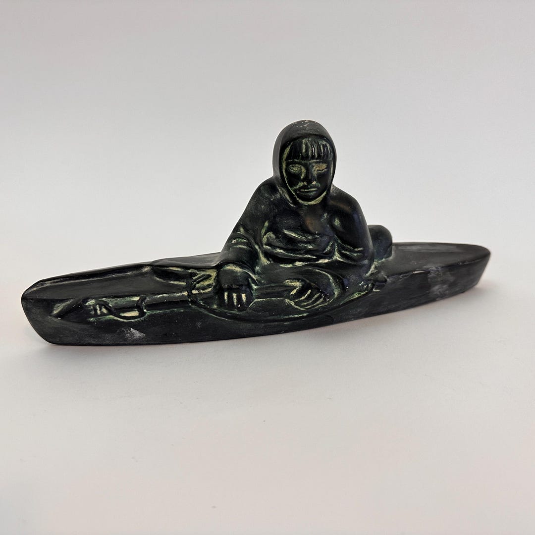 Vintage Inuit Art Ceramic Figurine, Retro Canadiana Souvenir ...