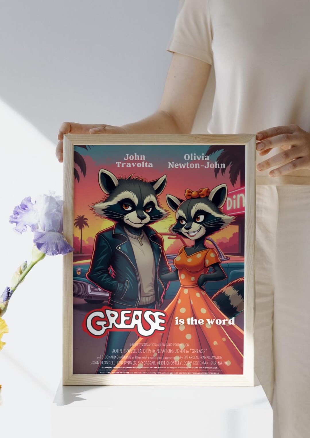 Grease Movie Poster Revisited With Animals Digital Illustration ...