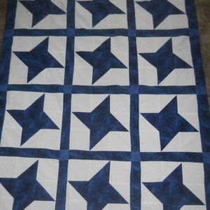 Blue Stars Quilt Top new 45 X 58 - Etsy